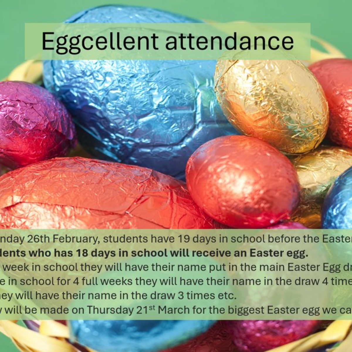 Balcarras School - Have you got Eggcellent attendance?